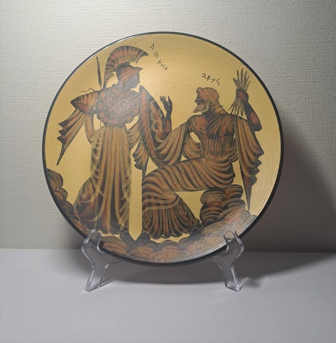 Ancient Greek Plate With Athena and Zeus, Copy of 440 B.c.plate, Made ...
