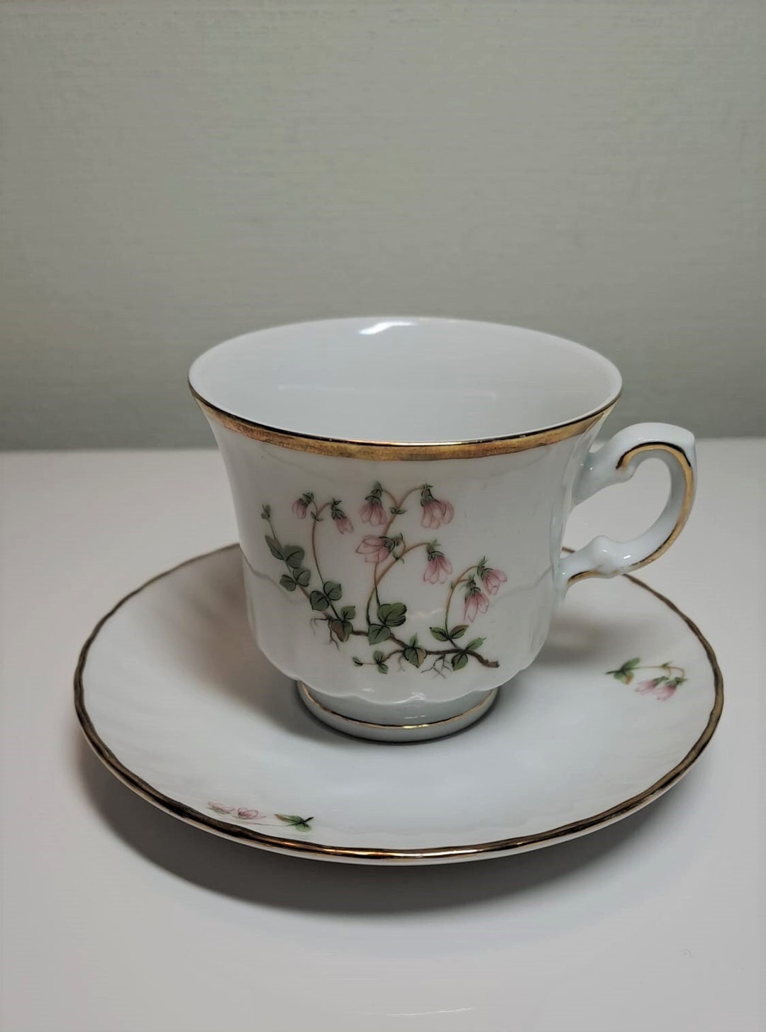 Cup and Saucer “linnea Borealis” ("twinflower"), Porcelain Espresso ...