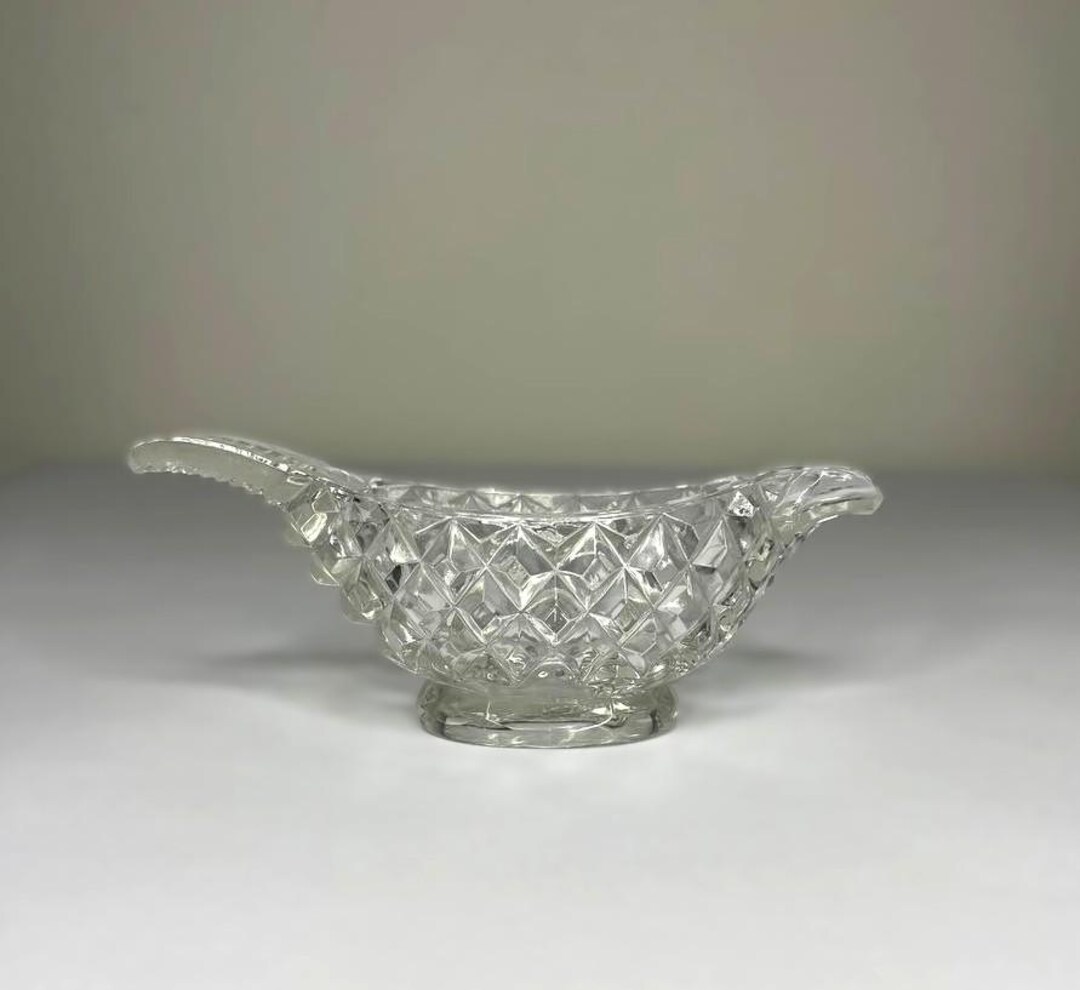 Vintage Crystal Gravy Boat | Lead Crystal Miniature Decorative Gravy ...