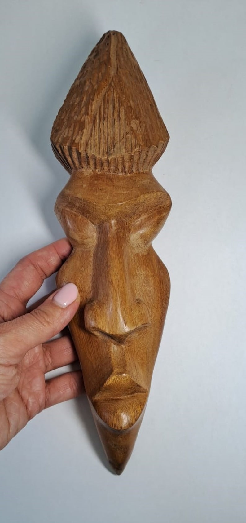 Vintage African Hand Carved Wooden Face Mask 10'' - Etsy