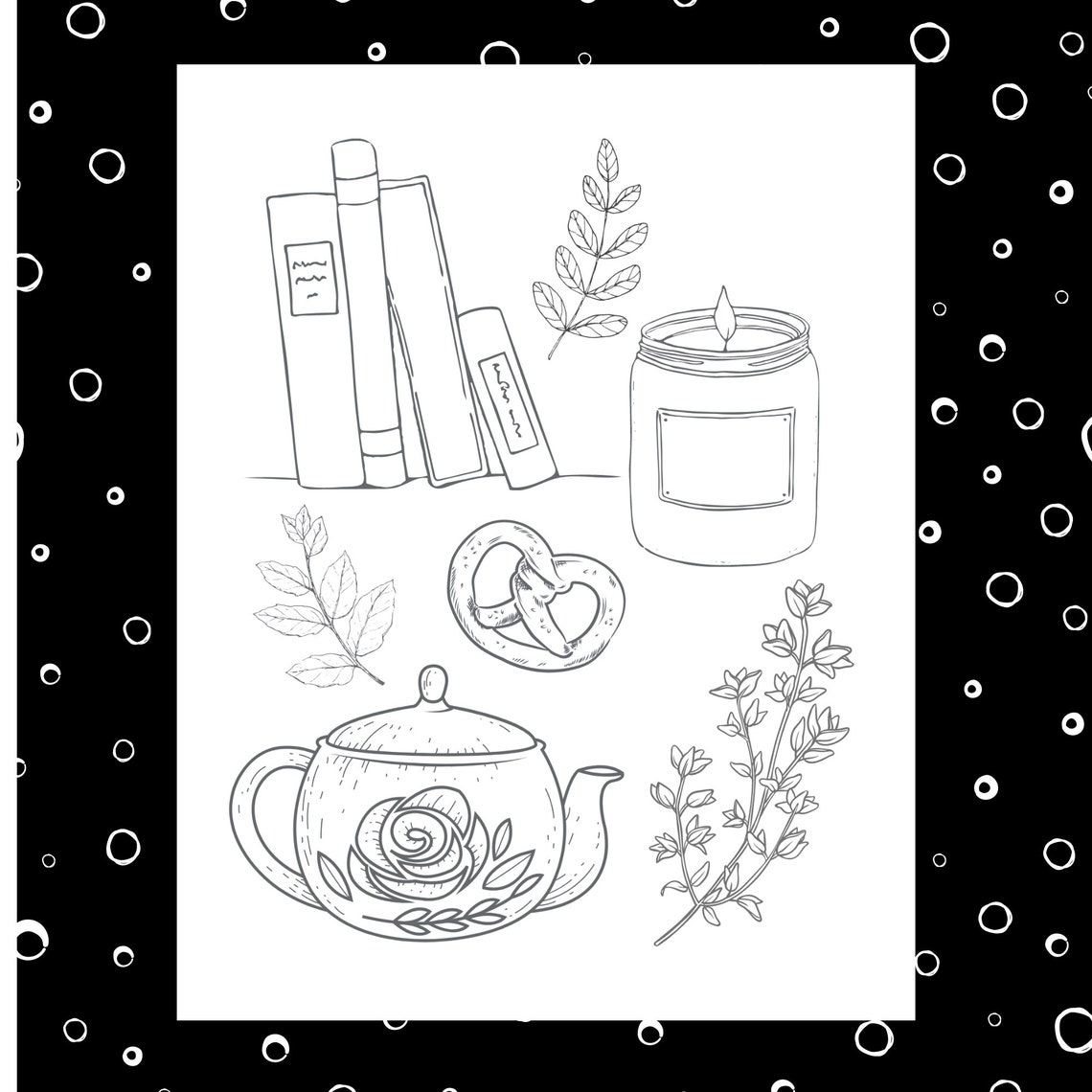 Cozy Printable Coloring Page Adult Coloring Book | Etsy