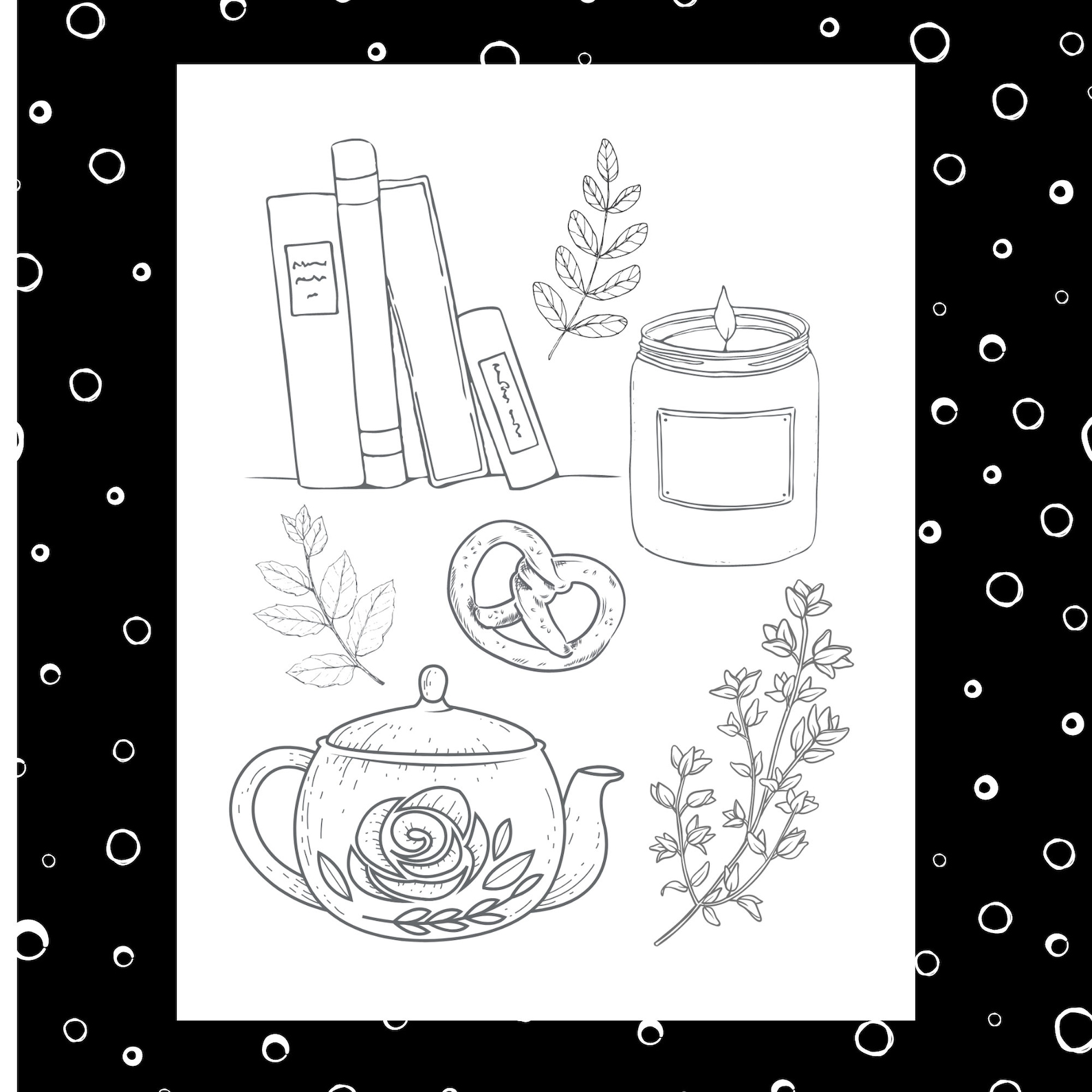 Cozy Printable Coloring Page Adult Coloring Book | Etsy