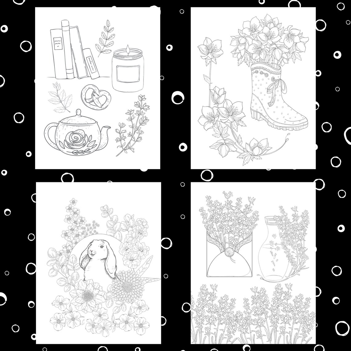 Cozy Printable Coloring Page Adult Coloring Book | Etsy