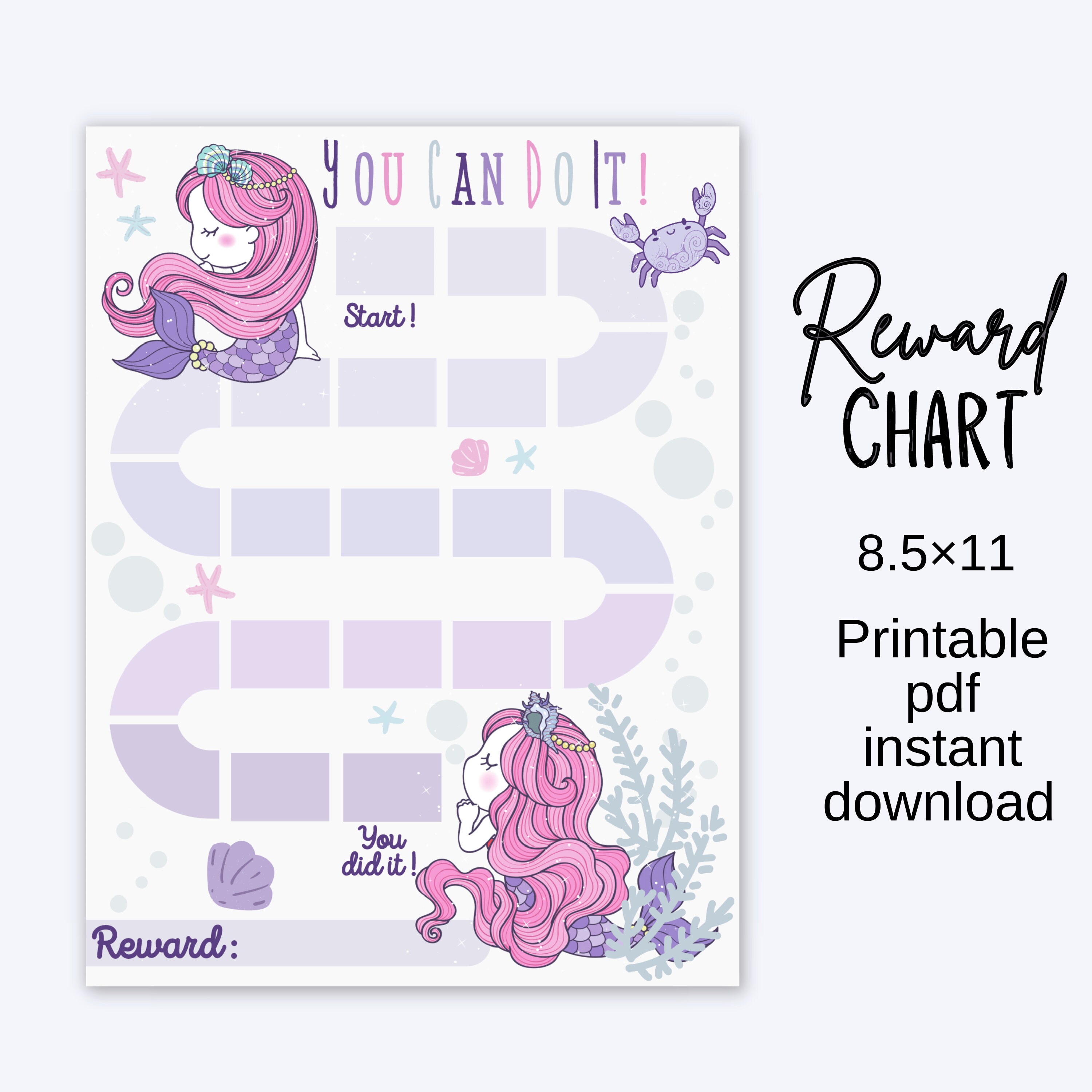 Printable Mermaid Reward Chart Mermaid Behavior Chart - Etsy UK