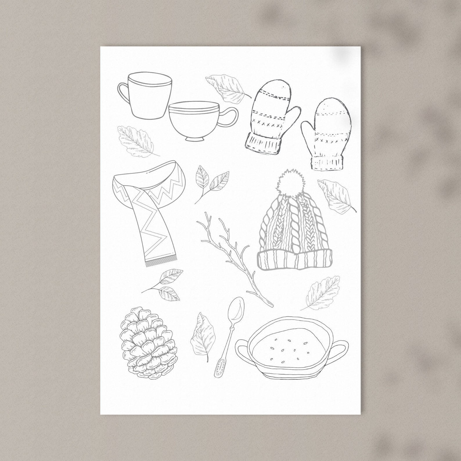 Cozy Printable Coloring Page Adult Coloring Book | Etsy