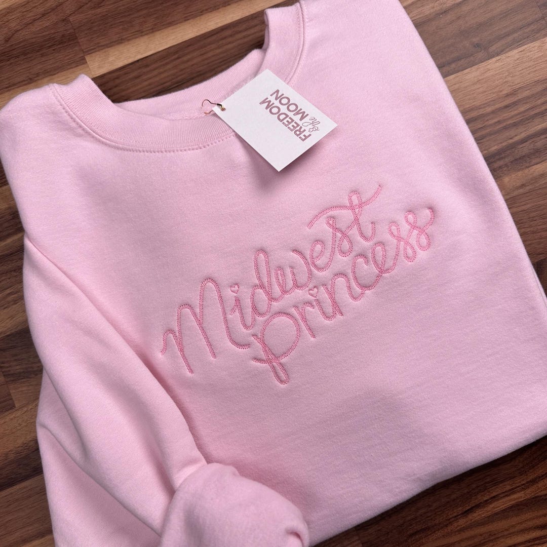 Midwest Princess Embroidered Crewneck Sweatshirt - Etsy