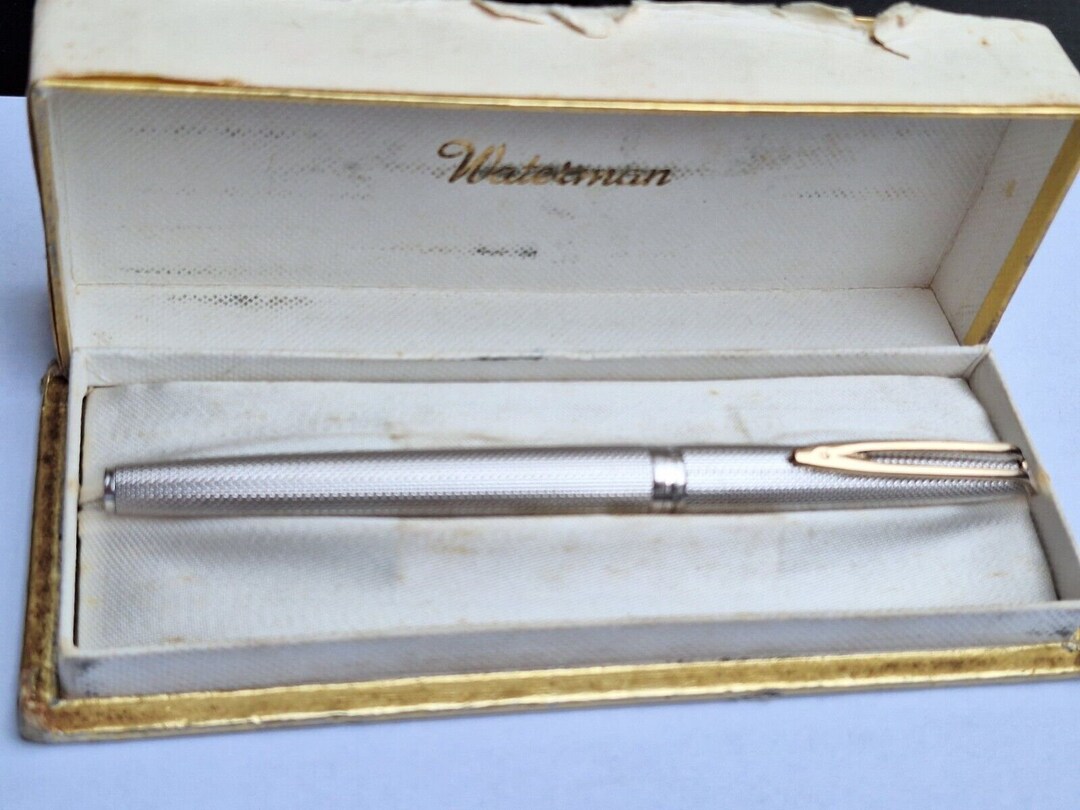 Waterman CF Argent Massif Avec Plume En or Gris 18K750 - Etsy