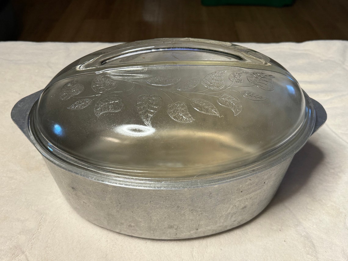 Vintage Aluminum Roaster - Household Institute - Glass Lid-h121g With ...