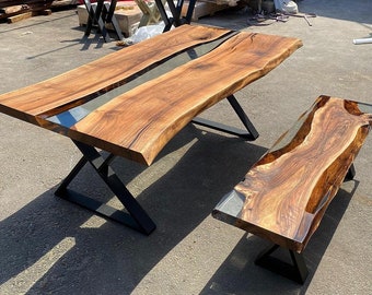 Epoxy River Bench - Etsy