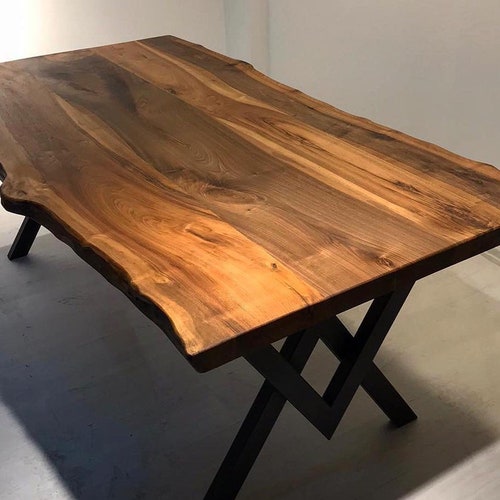 Live Edge Dining Table Solid Wood Table Kitchen Dining - Etsy