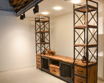 Rustic Media Console - Etsy