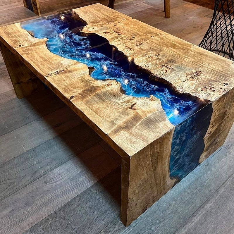 Wood Table With Waterfall - Etsy