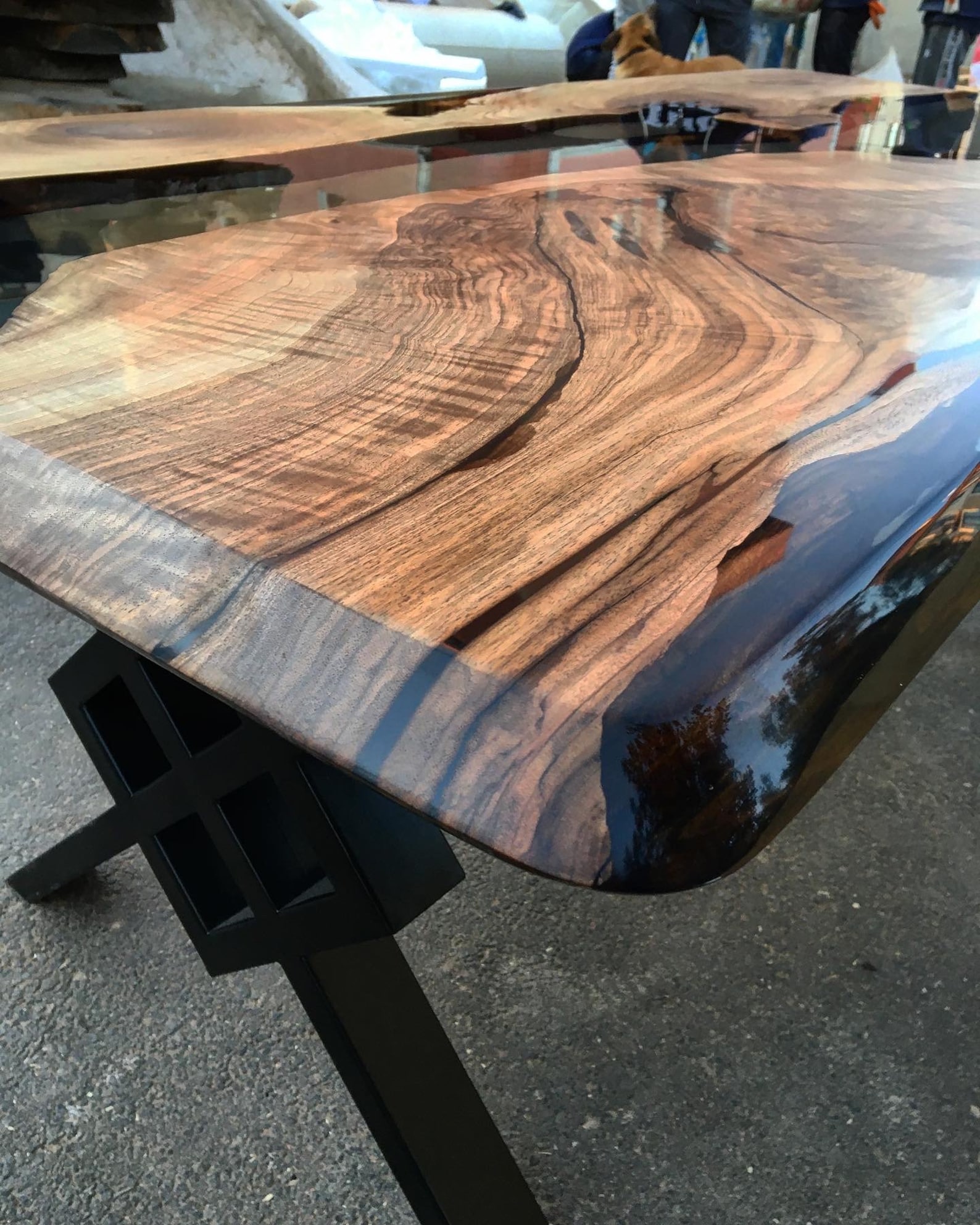 Custom Order Walnut Clear Transparent Brown Epoxy Table - River Table ...