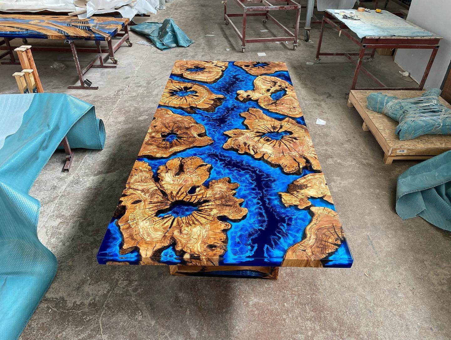 Custom 3D Ocean Sea Theme Decorative Resin River Epoxy Dining Table ...
