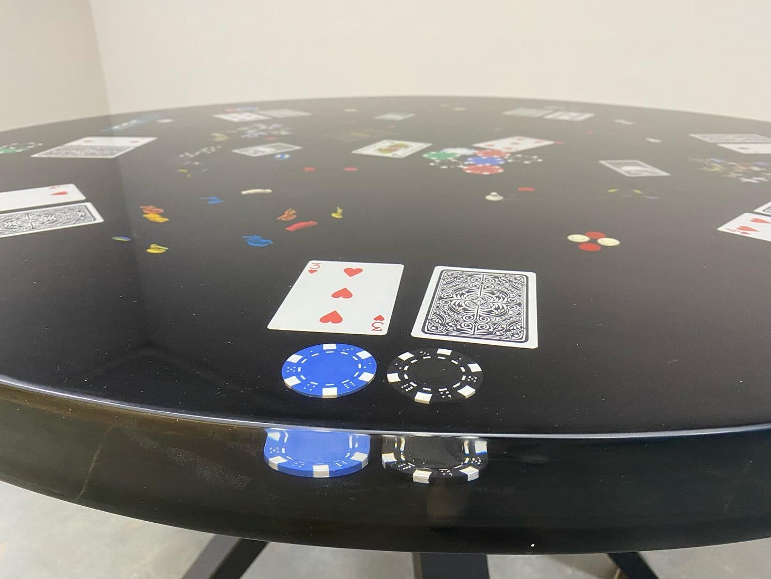 Custom Order Diameter Resin Black Round Epoxy Table-dining Table-poker ...