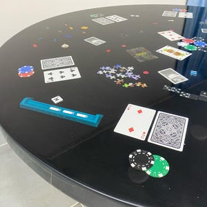 Custom Order Diameter Resin Black Round Epoxy Table-dining Table-poker ...