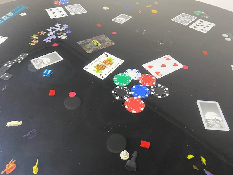 Custom Order Diameter Resin Black Round Epoxy Table-dining Table-poker ...