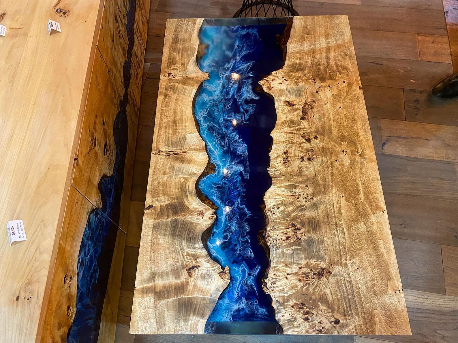 Custom Order Waterfall Blue River Epoxy Table- Dining Table - Kitchen ...