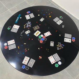 Custom Order Diameter Resin Black Round Epoxy Table-dining Table-poker ...