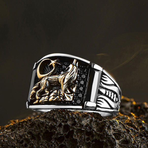 Wolf Ring - Etsy