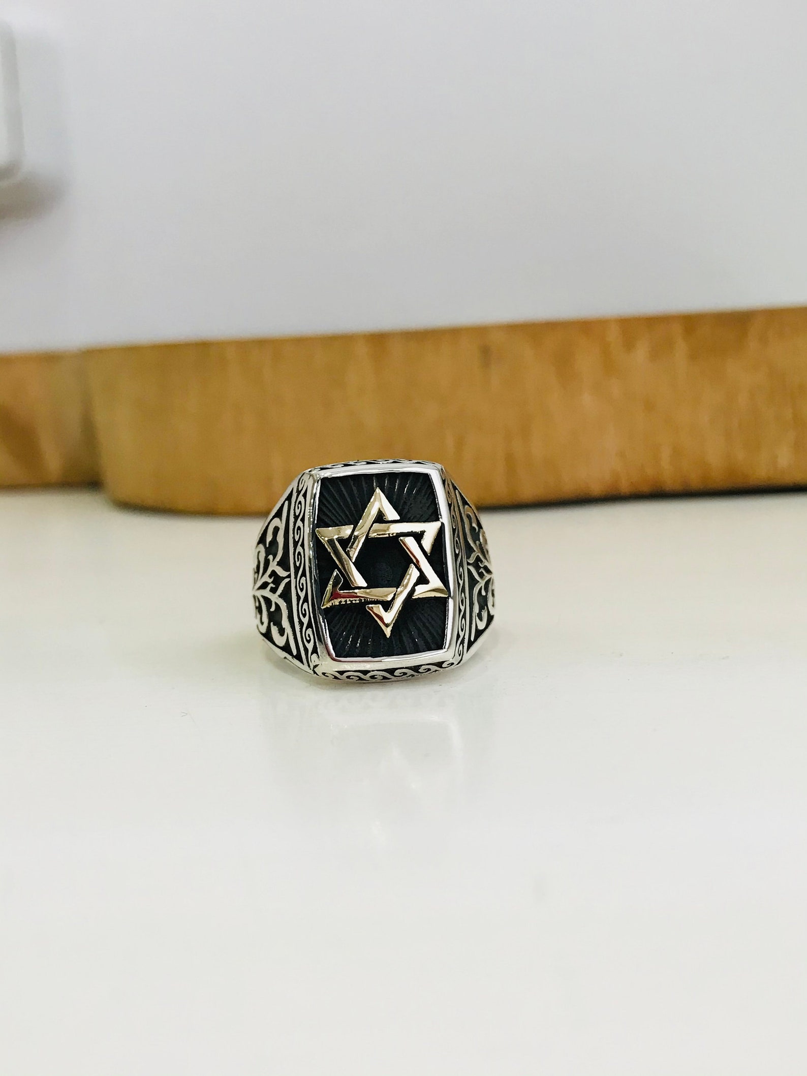 Star of David Silver Men Ring Secret Seal Ring Occult Ring - Etsy