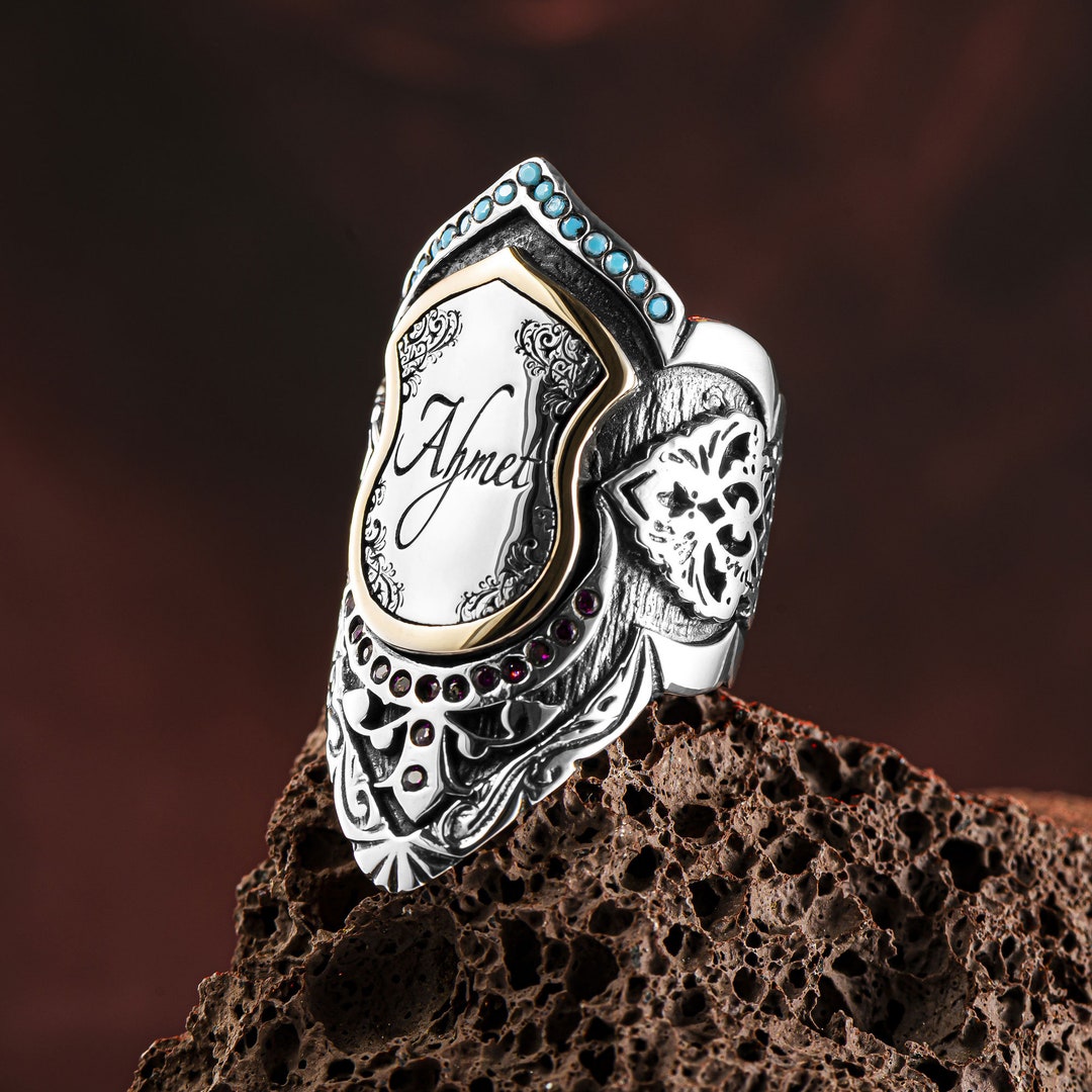 Signet Men Ring,custom Name Ring, Men Silver Ring, Thumb Ring ...