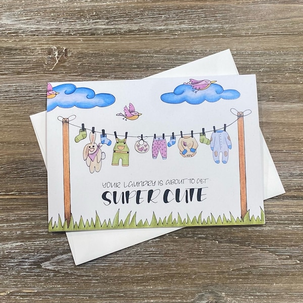 Laundry Baby Card - Etsy