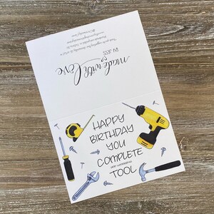 Happy Birthday You Complete Tool! | Rude Birthday Card | Handyman Gift ...