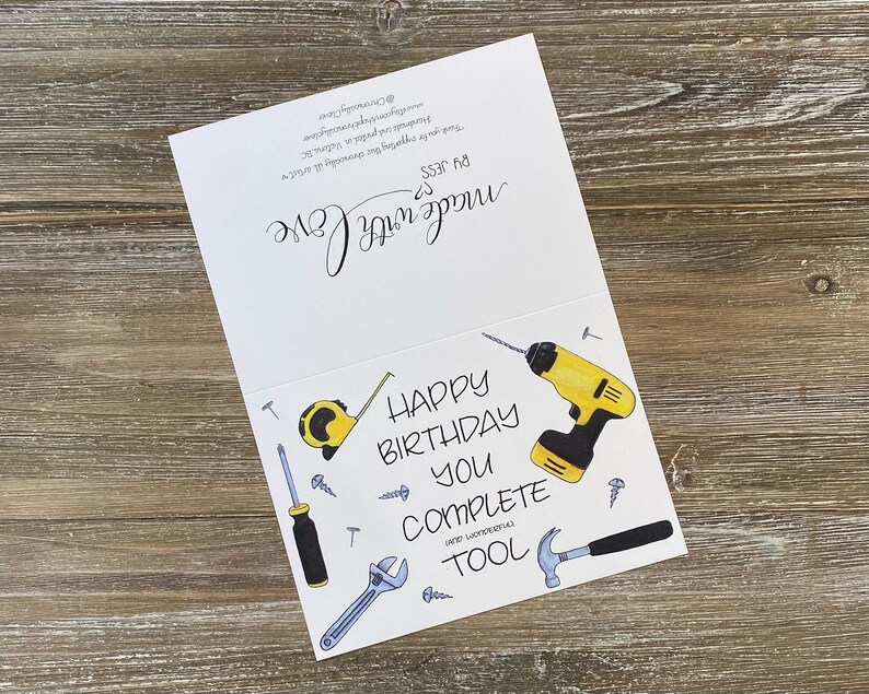 Happy Birthday You Complete Tool! | Rude Birthday Card | Handyman Gift ...
