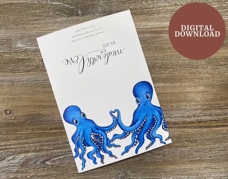 Octopus E-card | Octopus Love | Printable Octopus Card | Octopus ...