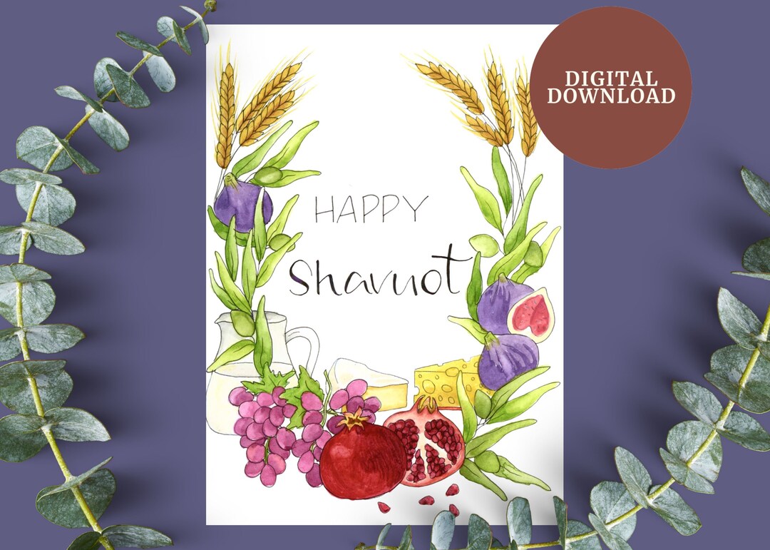 Shavuot Greeting Card | Colour-your-own E-card (digital Download) - Etsy