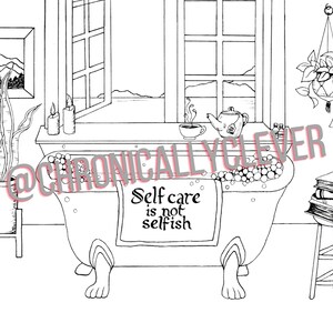 Self-care Coloring Sheet | Relaxation Printable (digital Download) - Etsy