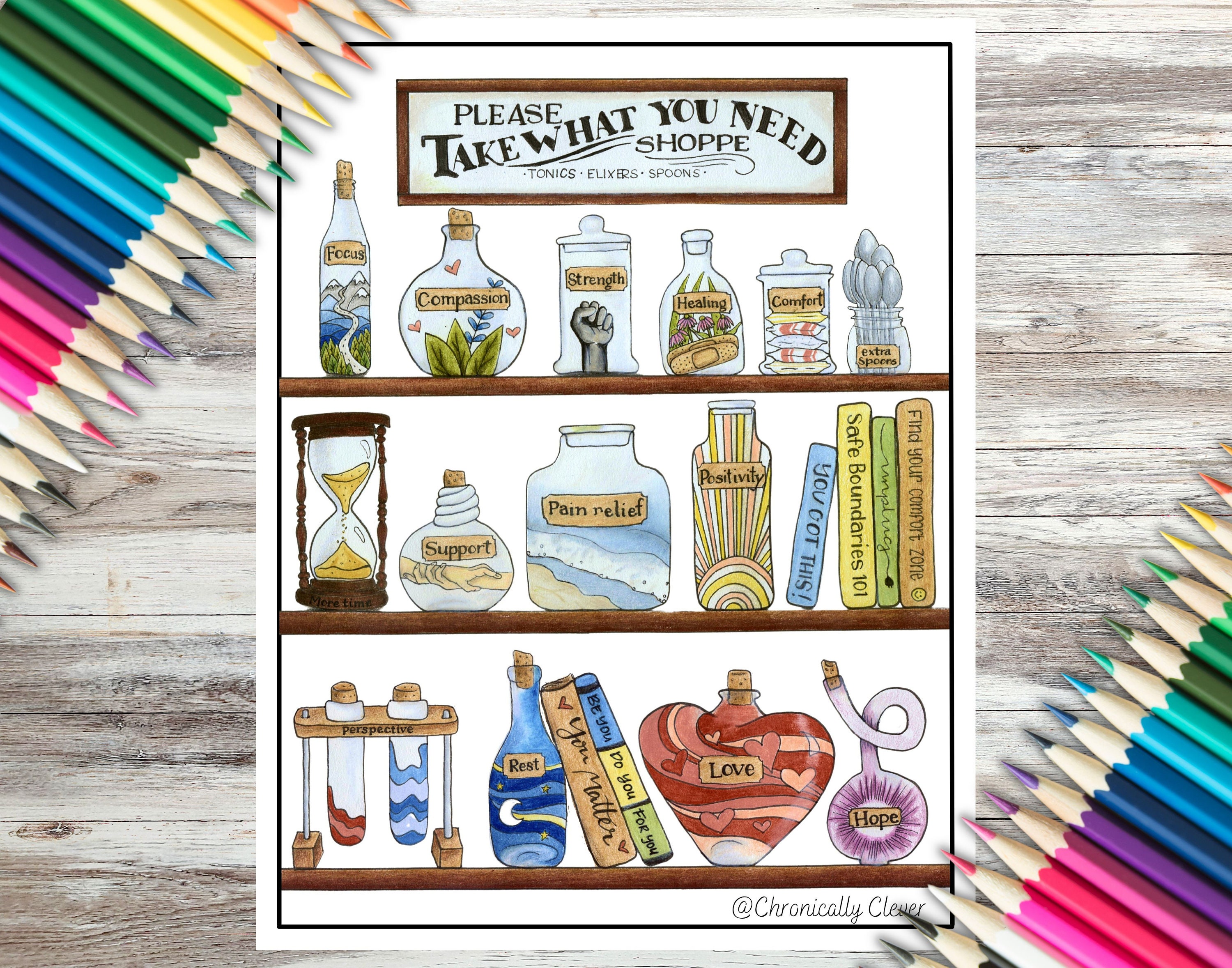 Spoonie Shoppe | Colour Therapy | Printable Colouring Page | Mental ...