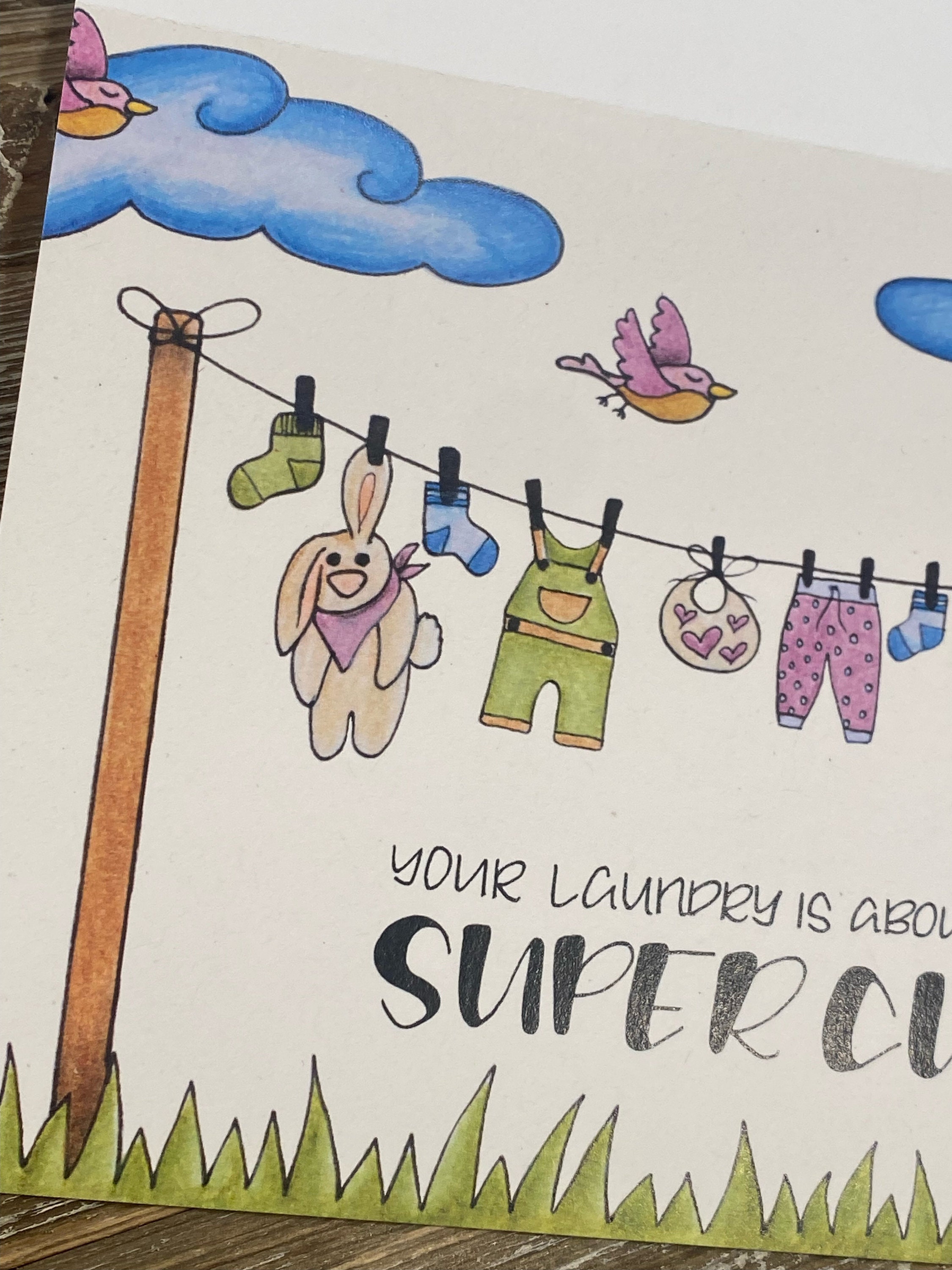 Super Cute Laundry | Funny Baby Shower Card - Etsy