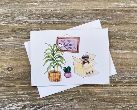 Home Sweet Home New House Card Housewarming Card With Dog - Etsy