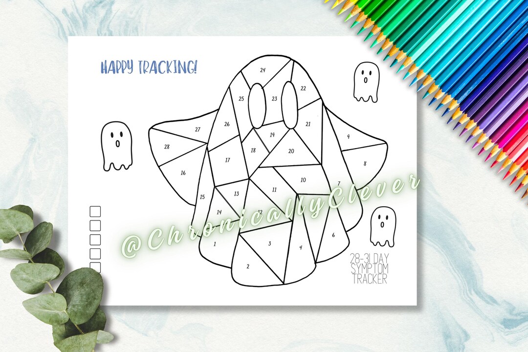 Ghost Symptom Tracker | Chronic Illness, Pain, Mood (PNG & PDF) - Etsy