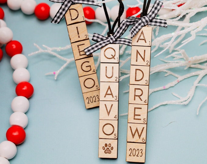 Custom Scrabble Letter Name Ornaments Christmas Ornament Timeless Gift ...