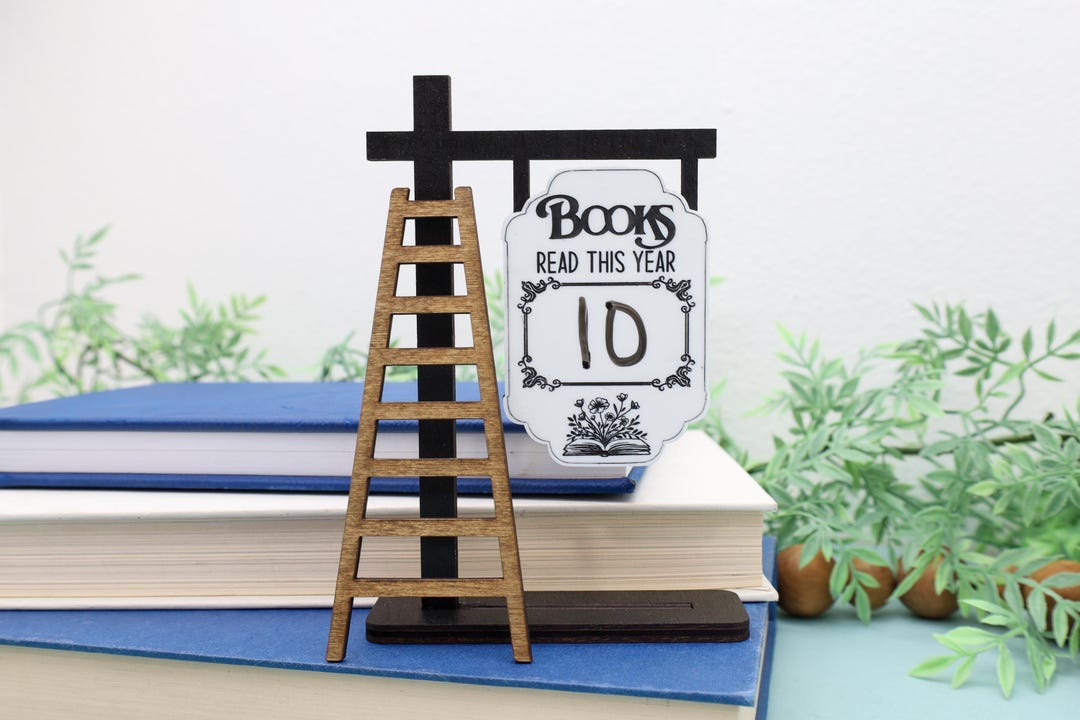 Book Reading Tracker Sign, Counter for Book Lover, Reading Goal Tracker ...