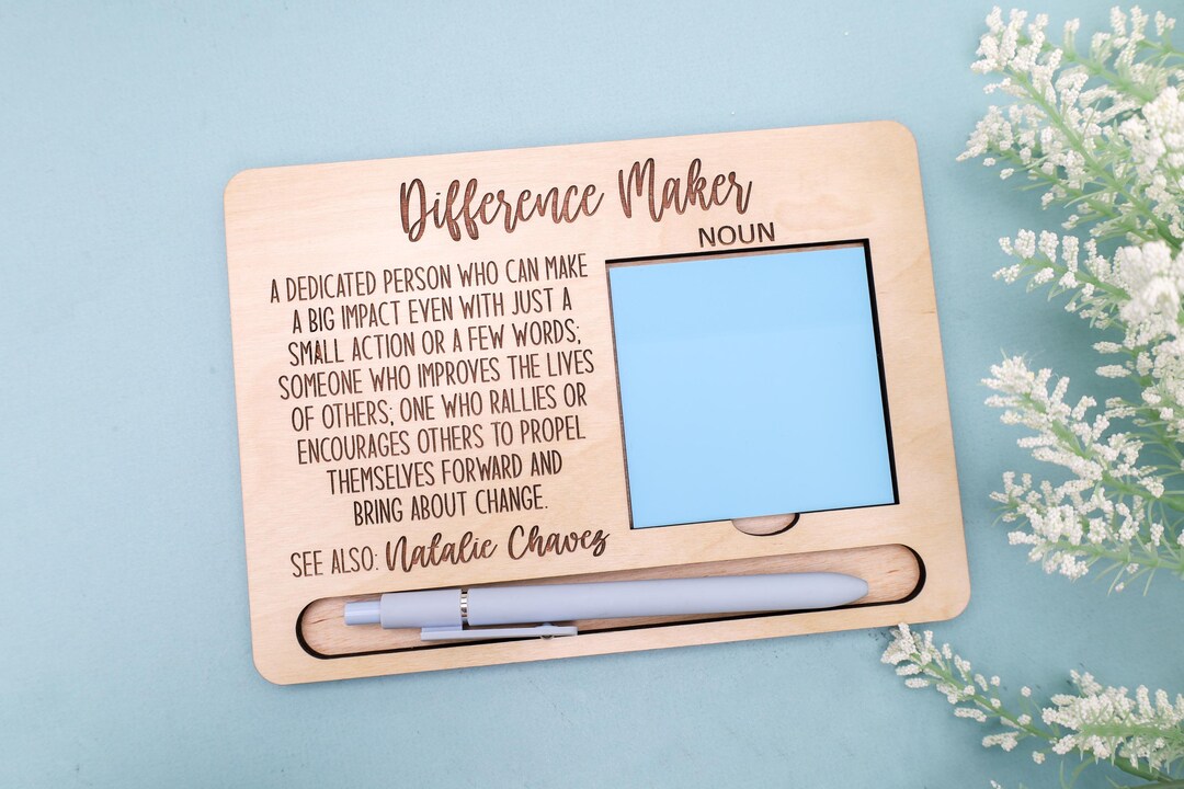 Personalized Sticky Note Holder, Difference Maker Gift, Best Employee ...
