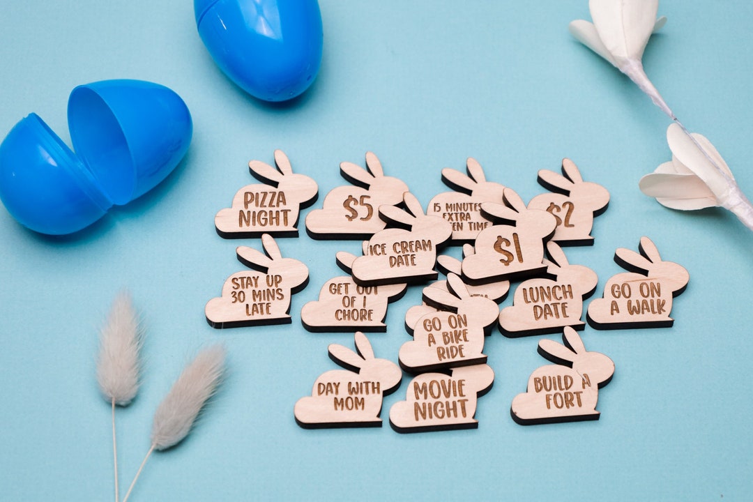 18 Easter Tokens,kids Reward Tokens,bunny Tokens,basket Fillers,gift ...