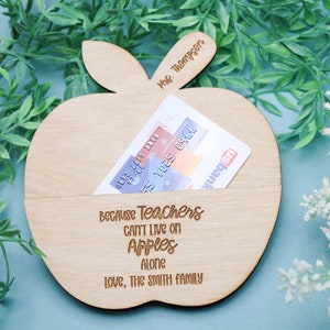 Teacher Appreciation Gift, Teacher Gift Card Holder, Apple Gift Card ...