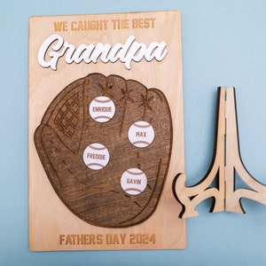 Grandpa Baseball Sign, Fathers Day Gift, Personalized Baseball Sign ...