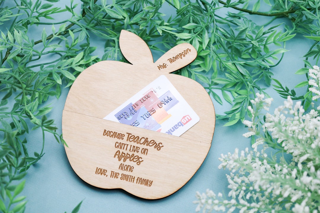 Teacher Appreciation Gift, Teacher Gift Card Holder, Apple Gift Card ...