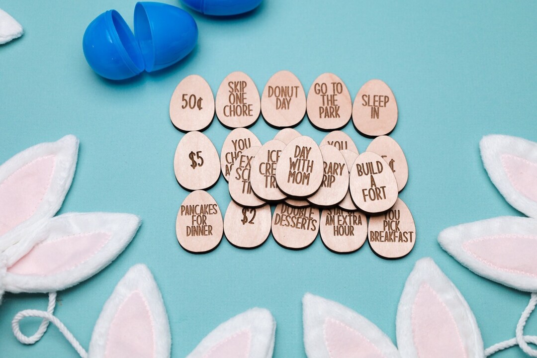 25 Easter Tokens,kids Reward Tokens,bunny Tokens,basket Fillers,gift ...