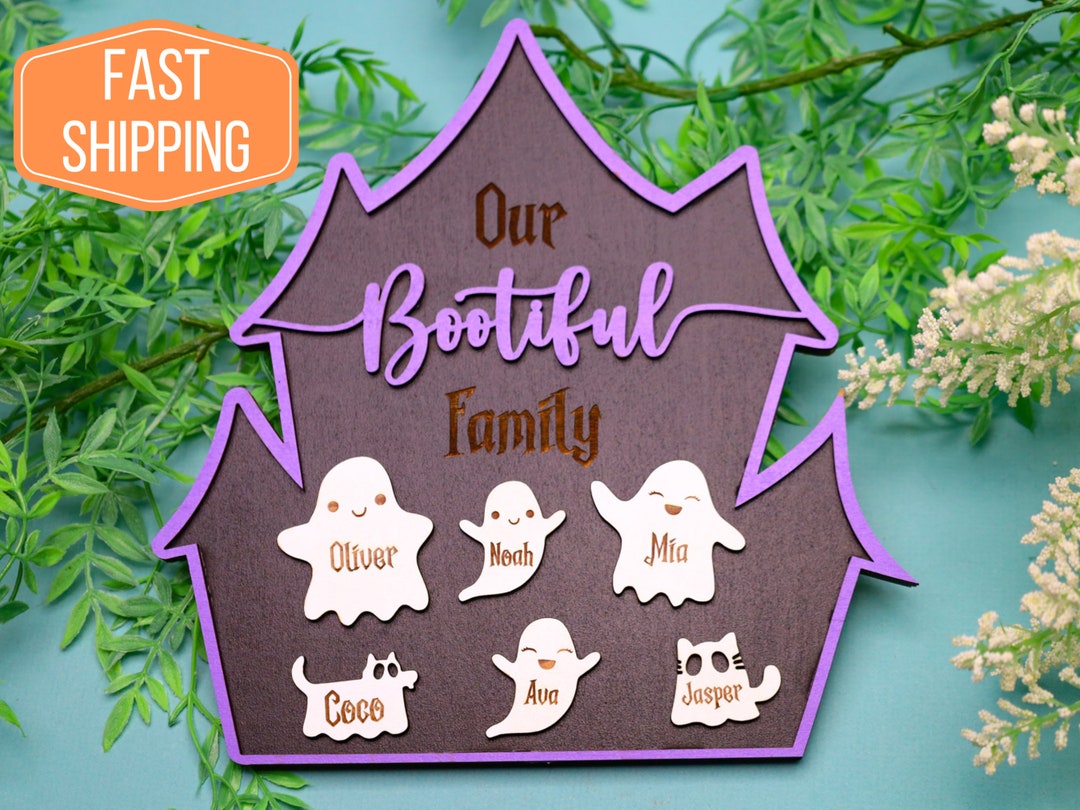 Halloween Door Hanger,our Bootiful Family Ghost Sign,personalized ...