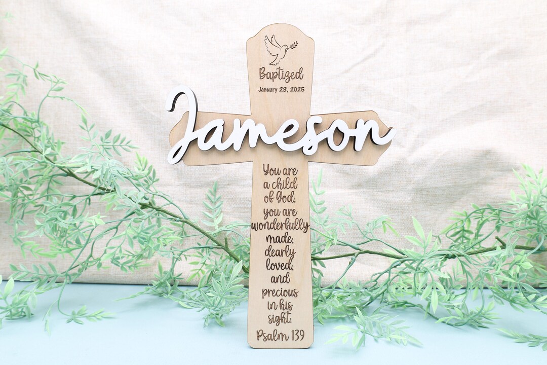 Personalized Baptism Cross, Wood Baptism Cross for Baptism Gift, Baby ...