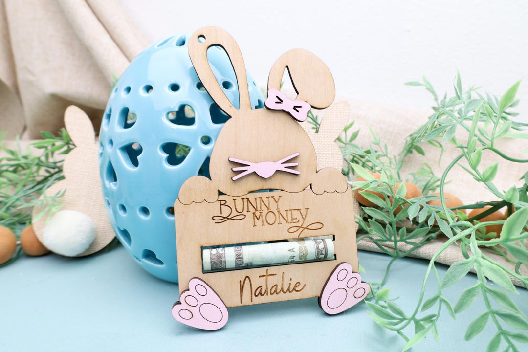 Custom Easter Bunny Money Holder, Personalized Gift for Easter, Basket ...