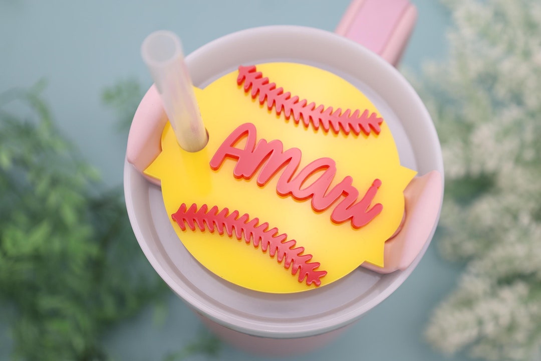 Custom Softball Tumbler Topper, Stanley Name Plate, Cup Name Tag ...