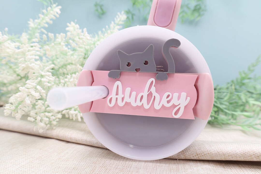 Cat Stanley Topper, Stanley Name Plate, Cat Mom Topper, Gift for Cat ...