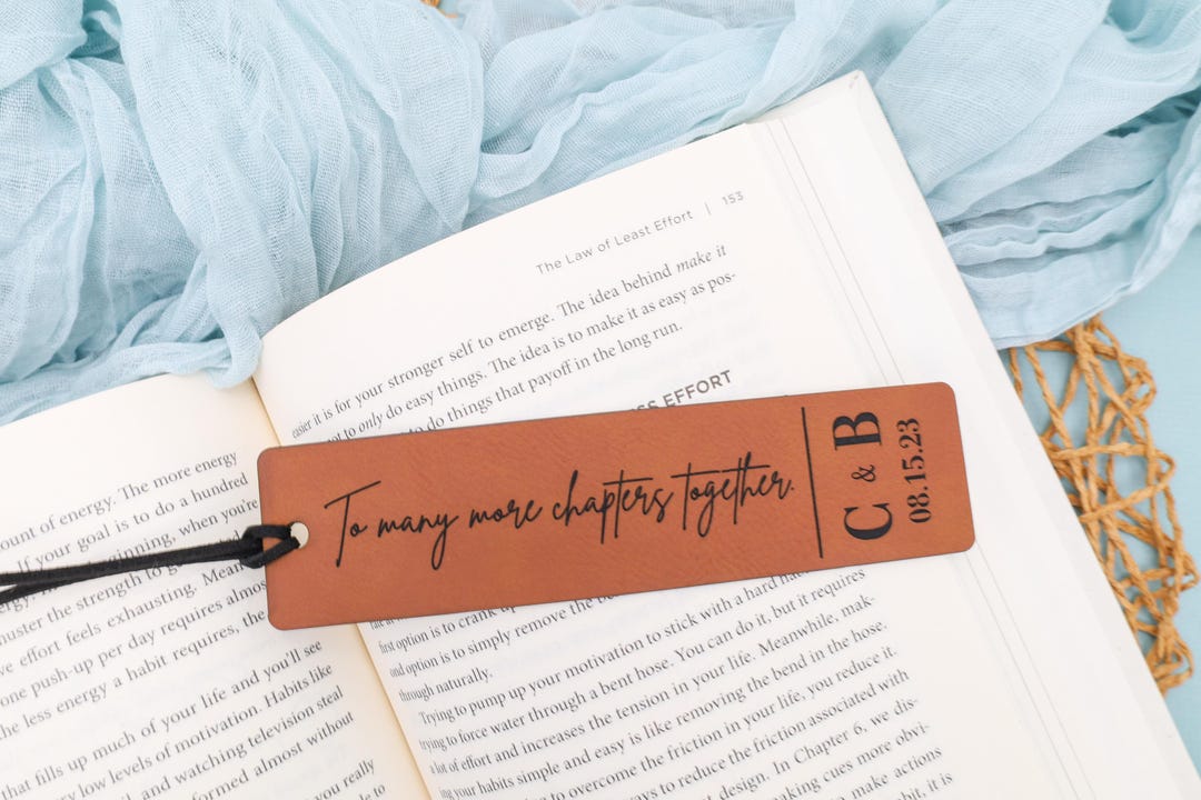 Personalized Leather Bookmark, Couples Bookmark, Personalized ...